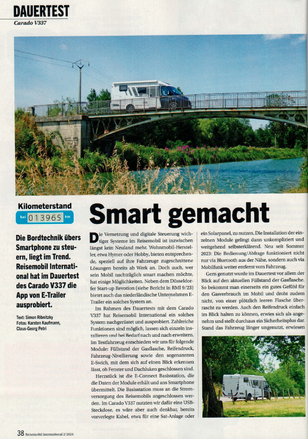 „Reisemobil International“ testen seit Juli 2023 ein E-Trailer ...